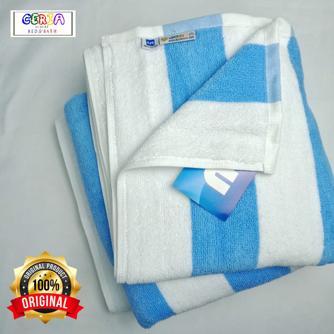 Handuk Jumbo Lenuta Pantai Strip NST Biru Muda-Putih 85×150 – Butik ...
